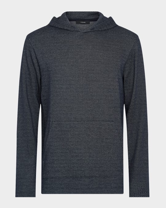 Vince Men's Crosshatch Birdseye Hoodie | Neiman Marcus