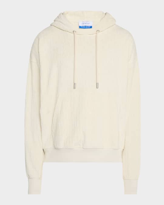 Off-White Men's Allover-Logo Terry Skate Hoodie | Neiman Marcus