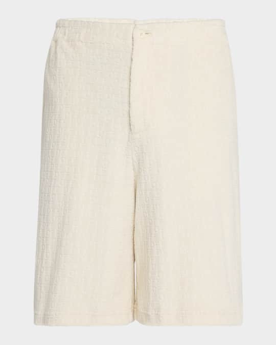 Off-White Men's Terry Allover-Logo Bowling Shorts | Neiman Marcus
