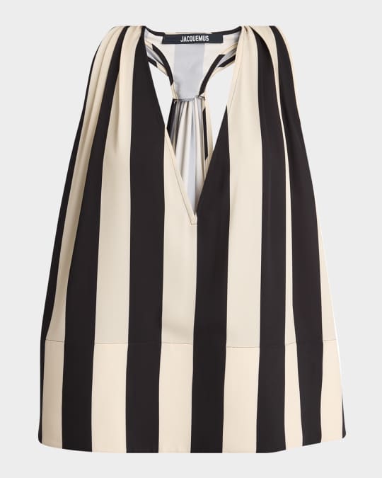 Jacquemus Norma Stripe Wide Top | Neiman Marcus