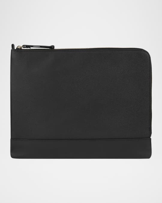 Graphic Image Men's Zip-Around Leather Portfolio Case | Neiman Marcus