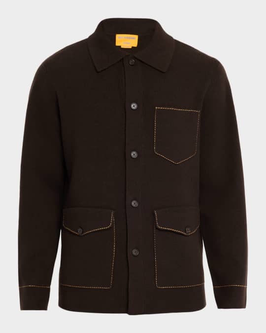 Guest in Residence Men's Cashmere Topstitch Work Jacket | Neiman Marcus
