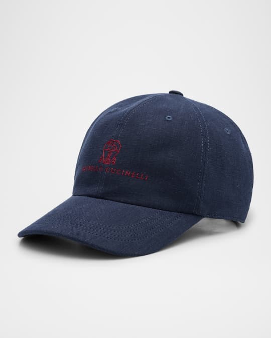 Brunello Cucinelli Men's Crest Logo Baseball Hat | Neiman Marcus
