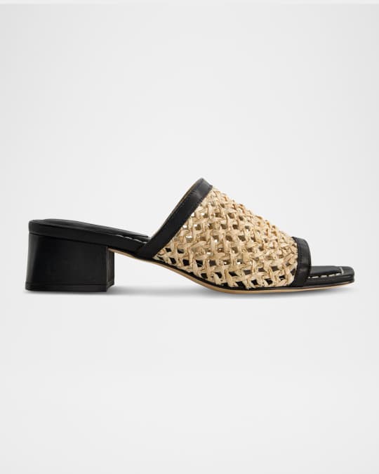 Bernardo Jenne Raffia Slide Sandals | Neiman Marcus