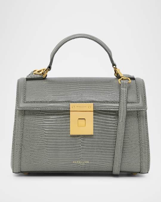 DeMellier The Paris Lizard-Embossed Leather Top-Handle Bag | Neiman Marcus