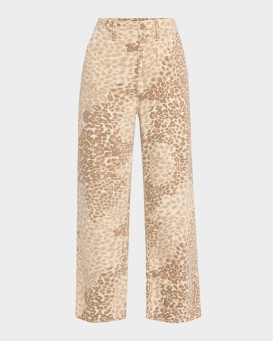 MOTHER The Major Zip Ankle Leopard Jeans | Neiman Marcus