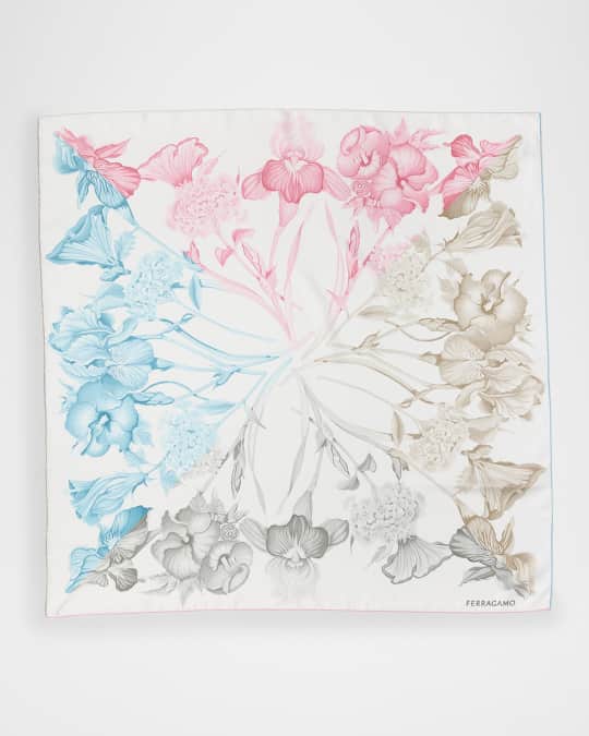 Ferragamo Ortensie Printed Silk Scarf | Neiman Marcus