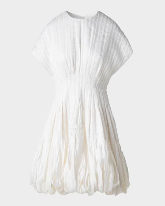 Akris Textured Silk Bubble-Hem Mini Dress | Neiman Marcus