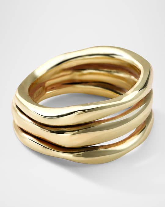 Ippolita 18K Yellow Gold Classico Triple-Band Squiggle Ring, Size 8 | Neiman Marcus