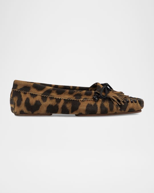 Paris Texas Indiana Leopard Fringe Mocassin Loafers | Neiman Marcus