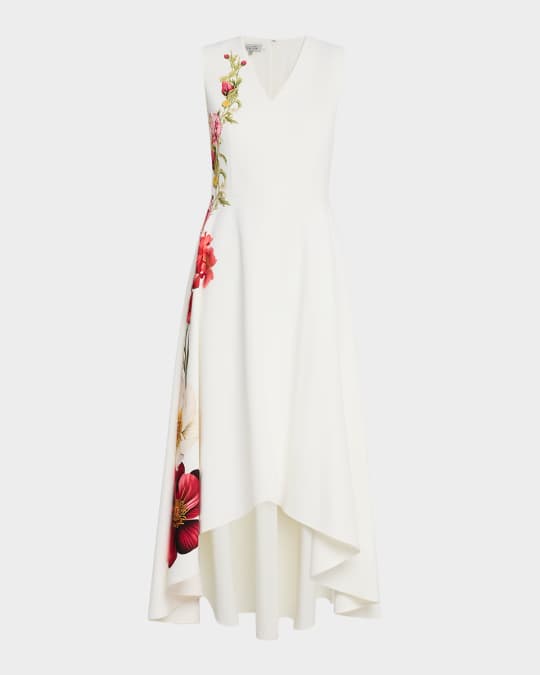 Rickie Freeman for Teri Jon Sleeveless High-Low Crepe Maxi Dress ...