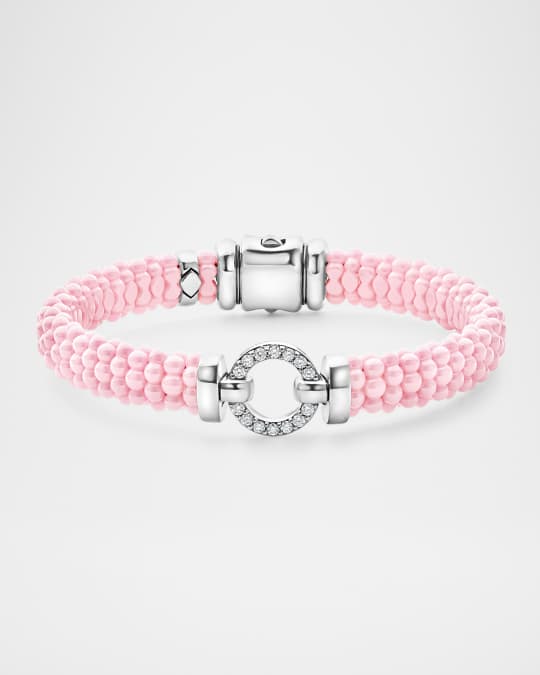 LAGOS Sterling Silver and Pink Caviar Ceramic Rope Bracelet with ...