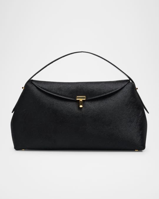 Toteme T Lock Horsehair Top-Handle Bag | Neiman Marcus