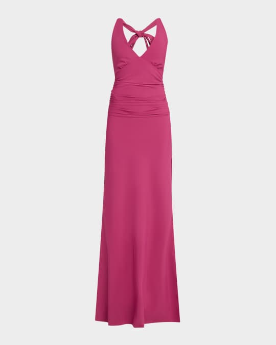 Chiara Boni La Petite Robe Halter Stretch-Jersey Gown | Neiman Marcus