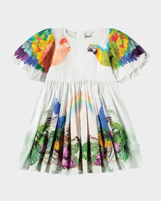 Molo Girl's Chica Printed Dress, Size 3T-6 | Neiman Marcus