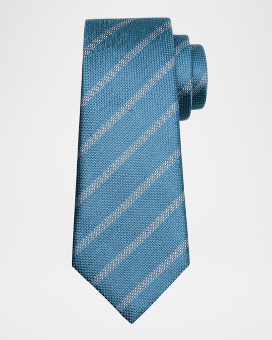 Giorgio Armani Men's Diagonal Stripe Silk Tie | Neiman Marcus