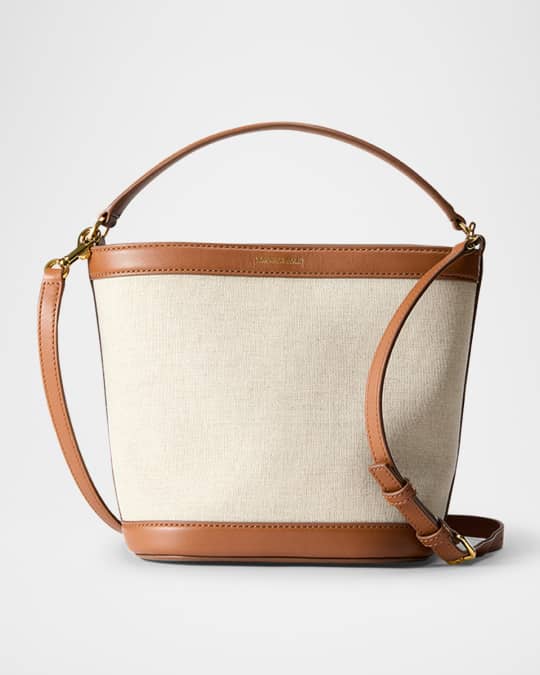Veronica Beard Small Canvas Bucket Bag | Neiman Marcus