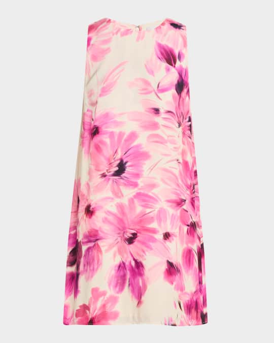 Johnny Was Kaden Sleeveless Floral-Print Twill Mini Dress | Neiman Marcus