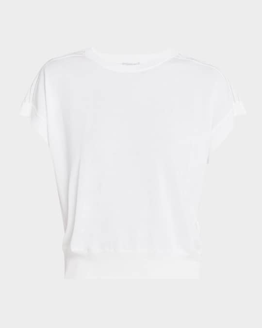 Peserico Chain-Trim Knit Cotton Sweater | Neiman Marcus