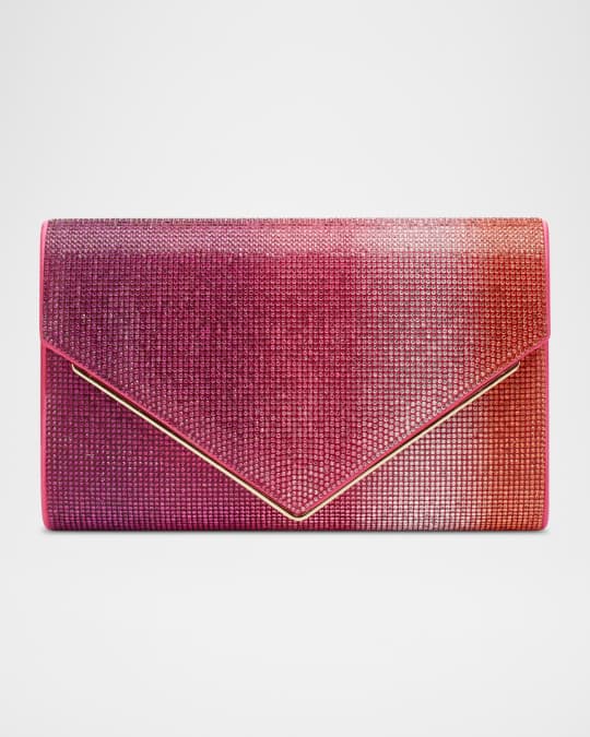 Rafe Candy Ombre Crystal Envelope Satin Clutch Bag | Neiman Marcus
