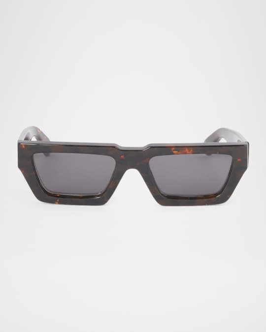 Off-White Manchester Logo-Print Rectangle Sunglasses | Neiman Marcus