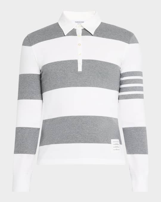 Thom Browne Men's Engineered 4-Bar Rugby Polo Shirt | Neiman Marcus