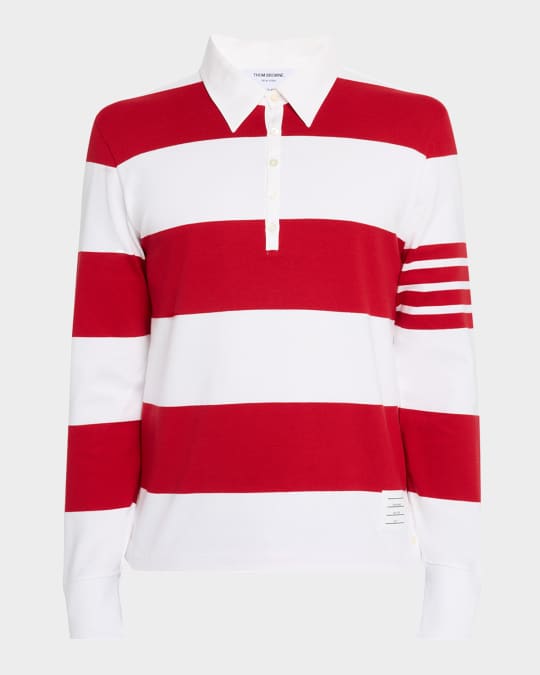 Thom Browne Men's Engineered 4-Bar Rugby Polo Shirt | Neiman Marcus