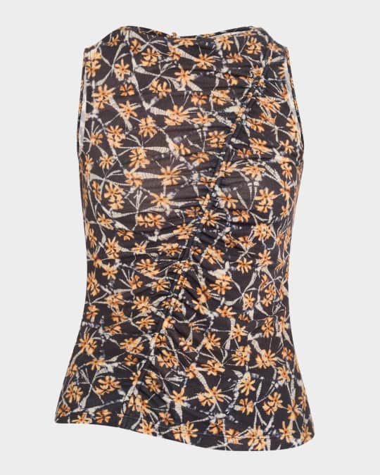 Ulla Johnson Medea Asymmetric Shirred Top | Neiman Marcus
