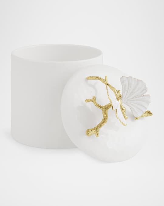 Michael Aram Butterfly Ginkgo Gold Porcelain Canister, Extra-Small ...