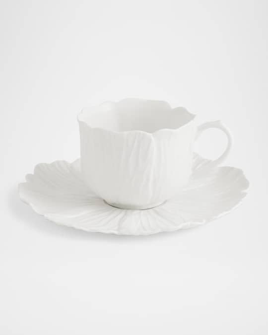 Michael Aram Gardenia 3 oz. Teacups and Saucers, Set of 2 | Neiman Marcus
