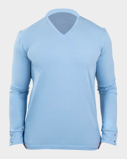 Maceoo Men's Edison Solid V-Neck Shirt | Neiman Marcus