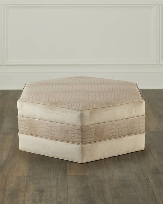 Massoud Jacque Leather Ottoman | Neiman Marcus