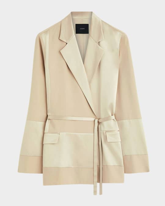 Joseph Amelia Paneled Silk Satin Jacket | Neiman Marcus