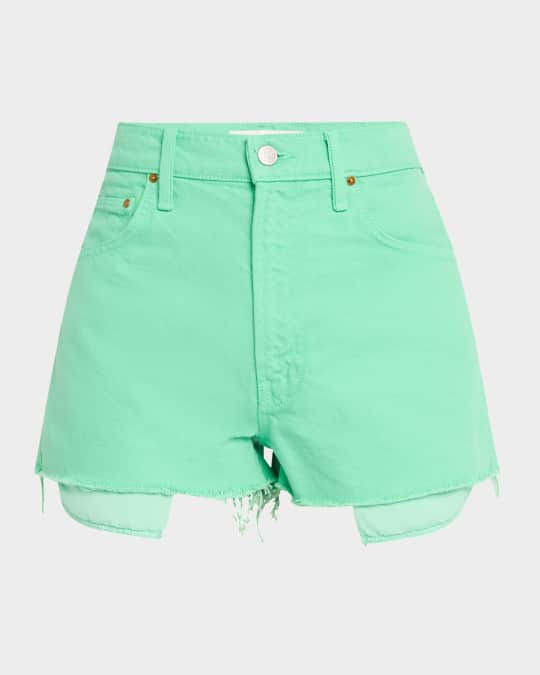 MOTHER SNACKS! The Fun Dip Micro Cut Denim Shorts | Neiman Marcus