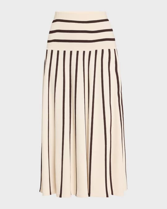 Zimmermann Illuminate Stripe Midi Skirt | Neiman Marcus