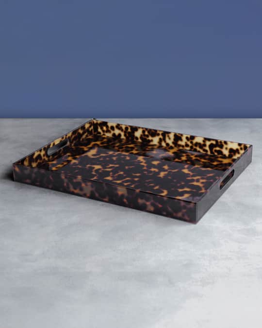 Beatriz Ball Vida Acrylic Tortoise Extra Large Tray with Handles ...