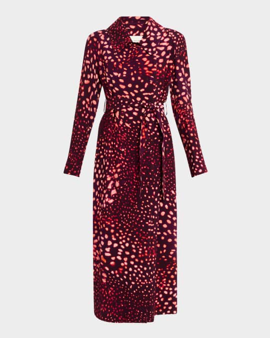 Dries Van Noten Rolana Spotted Belted Coat | Neiman Marcus
