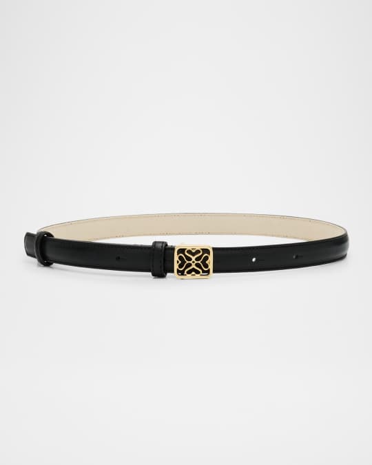 STRATHBERRY Monogram Metal Leather Skinny Belt | Neiman Marcus