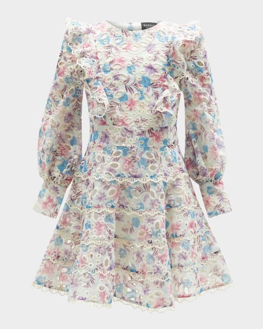 Bardot Junior Girl's Miley Tiered Eyelet Ruffle Mini Dress, Size 7-14 ...