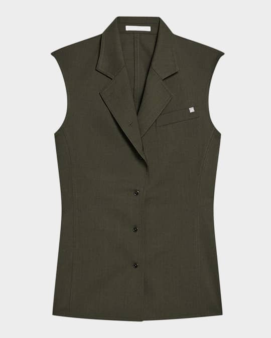 Helmut Lang Sleeveless Modest Suiting Vest | Neiman Marcus