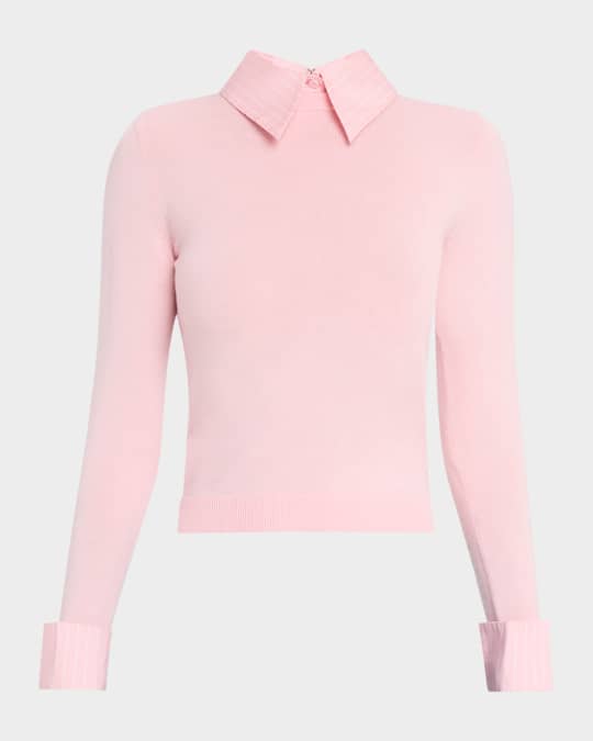 ALICE + OLIVIA Porla Collared Sweater | Neiman Marcus