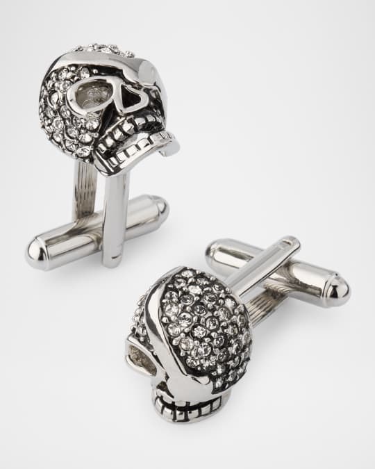 Link Up Men's Eye Patch Skull Cufflinks with Crystal Pave | Neiman Marcus