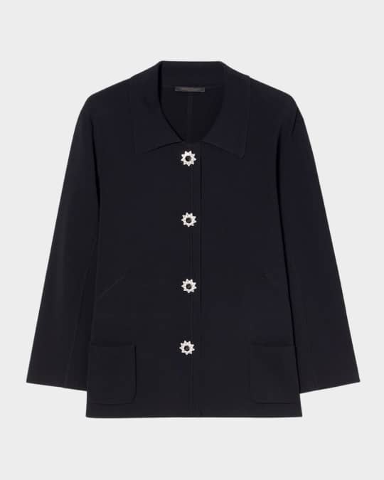Marina Rinaldi Plus Size Comune Embellished Knit Jacket | Neiman Marcus
