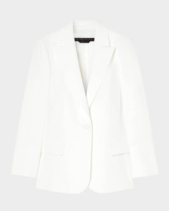 Marina Rinaldi Plus Size Acqua Single-Button Cady Blazer | Neiman Marcus