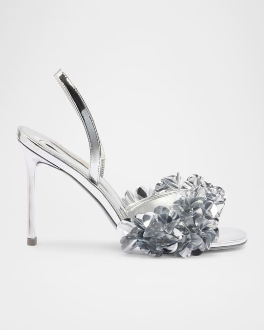Larroude Morgan Metallic Confetti Slingback Sandals | Neiman Marcus