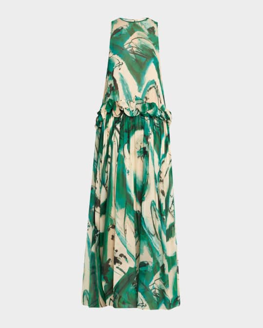Ulla Johnson UJ x Lee Krasner Helen Abstract Print Gown | Neiman Marcus