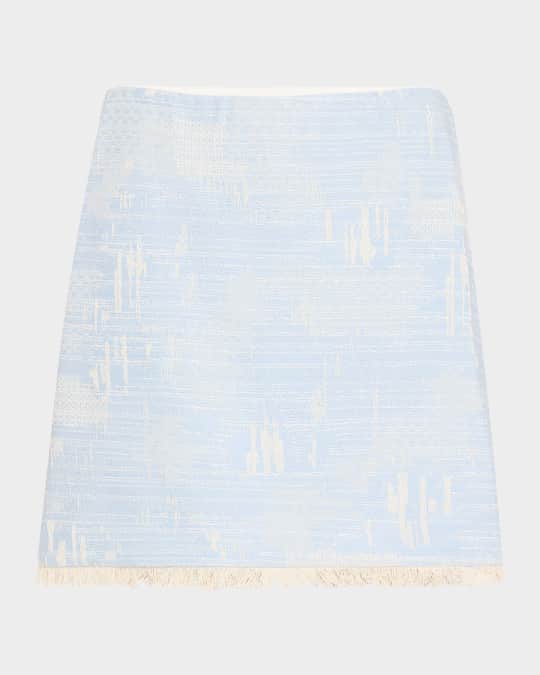 Kobi Halperin Rigby Fringe-Hem Tweed Mini Skirt | Neiman Marcus