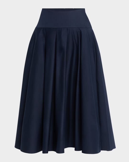 Kobi Halperin Koda Pleated A-Line Midi Skirt | Neiman Marcus