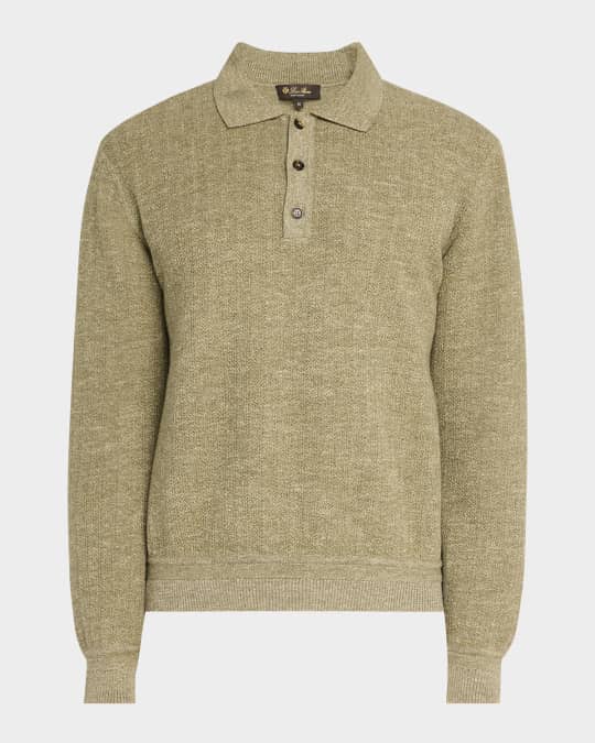 Loro Piana Men's Cellina Mouline Polo Sweater | Neiman Marcus