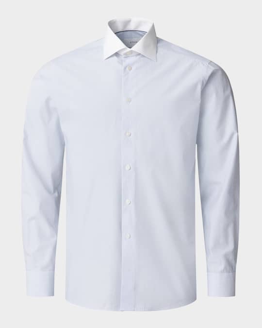 Eton Men's Signature Fine Twill Contrast-Collar Dress Shirt | Neiman Marcus